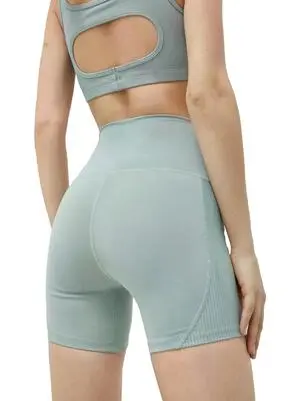 P.E Nation Free Play Ribbed Panel Shorts - Green