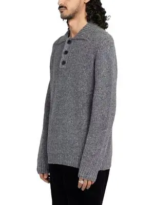 MINIMUM Ribbed-Knit Sweater With Button Detailing