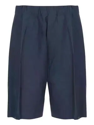 LANEUS Pleated Elasticated Shorts - Blue