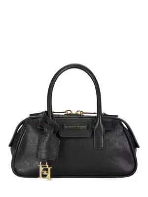 ELISABETTA FRANCHI Small Leather Boston Bag With Golden Metal Details
