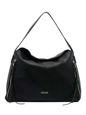 Liu Jo Grained Effect Logo Plaque Tote Bag - Black