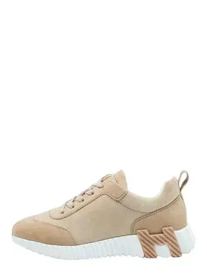 Hermès Beige Corduroy And Suede Paneled Sneakers - Neutrals