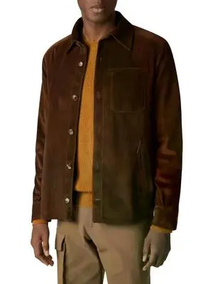 BRETT JOHNSON Suede Shirt Jacket - Brown