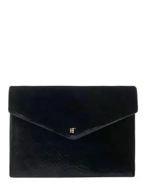 Elisabetta Franchi Elisabetta Franchi Velvet Bag With Crocodile Print Texture Black