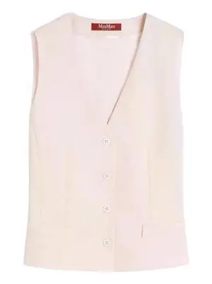 Max Mara V-neck Sleeveless Gilet - Pink