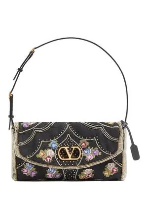 VALENTINO Valentino Garavani DeVain Small Embroidered Shoulder Bag