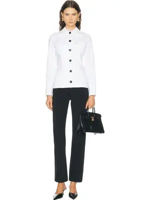 Brandon Maxwell Gage Fitted Button-up Jacket - White