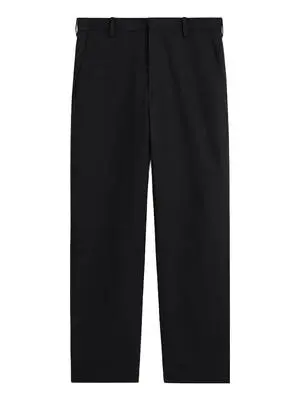 Cos Relaxed-fit Wide-leg Cotton Pants - Black