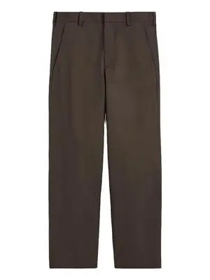 Cos Relaxed-fit Wide-leg Cotton Pants - Brown