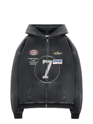 DUKE + DEXTER Dr4 Eat Dirt Washed Zip Hoodie - Black