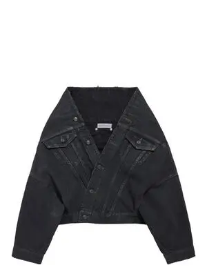 BALENCIAGA Balenciaga Wrap Jacket In Black Japanese Denim