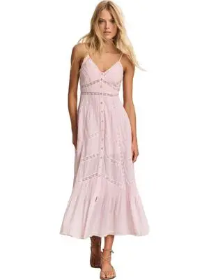 LoveShackFancy LoveShackFancy Esilda Cotton Midi Dress Pink
