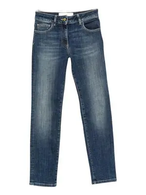 Elisabetta Franchi With Embroidered Logo And Délavé Effect - Blue