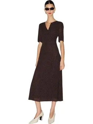 REFORMATION Nerine Midi Dress - Brown