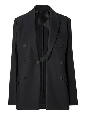 Fendi Double-breasted Silk And Cotton Cady Blazer - Black
