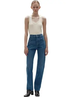Bottega Veneta Medium Indigo Straight Leg Jeans - Mid Blue