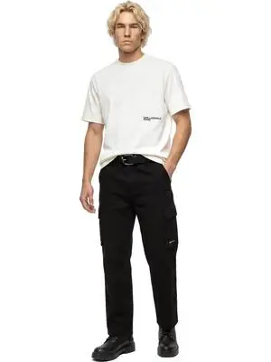 Karl Lagerfeld Coated Cotton Cargo Pants - Black