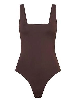 Good American Good American Sculpting Square-Neck Bodysuit Espresso