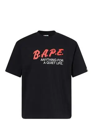 A BATHING APE Motto Logo-print Cotton T-shirt S Black
