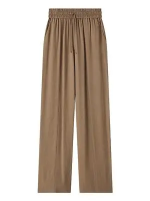 JOSEPH Dee Wide-leg Crepe Trousers - Sable