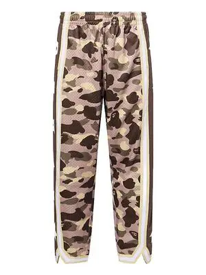 A BATHING APE Color Camo High Split Relaxed Mesh Woven Trousers - Brown