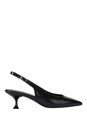 Carvela Elisia Leather Sling-back Courts With Kitten Heel - Black