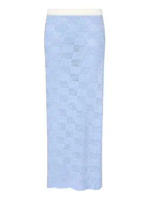 4TH & RECKLESS Yasmin Crochet Knit Maxi Skirt - Blue