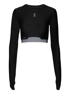 On Train Long-sleeve Crop - Black