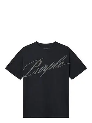 PURPLE BRAND Crystal Script T-shirt - Black
