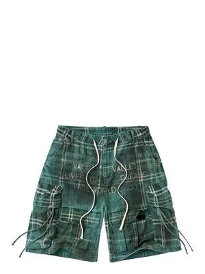 VALE FOREVER Camouflage Print Cargo Shorts - Green