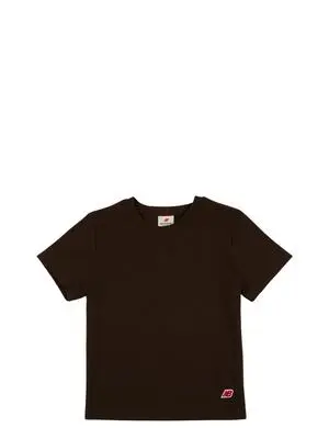NEW BALANCE Cropped Ribbed T-shirt - Brown