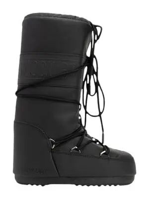 Moon Boot Moon Boot Icon Rubber Lace Up Boots Black