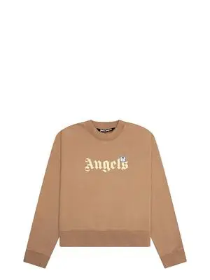 Palm Angels Angels" Logo Crewneck Sweatshirt - Brown