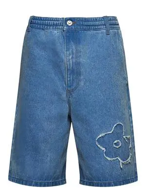 Marni Patch Denim Shorts - Blue