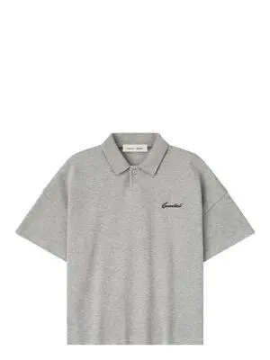 Fear Of God Pique Signature Classic Polo 'concrete Heather - Grey