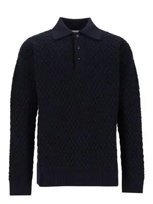 Bottega Veneta Textured Wool Sweater - Blu