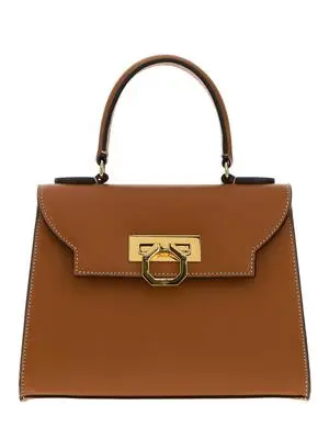 CARBOTTI Erika Mini Leather Handbag - Camel