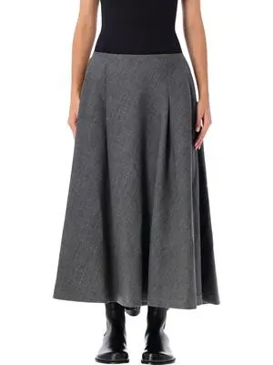 AMI AMI PARIS High-Waist Virgin Wool Maxi Skirt