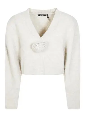 ROTATE BY BIRGER CHRISTENSEN Knit Flower Cardigan - Beige