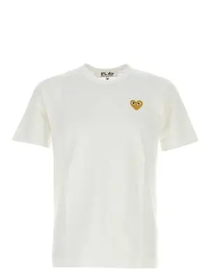Play Comme Des Garcon 100% Cotton T-shirt With Play Graphic Emblem - White