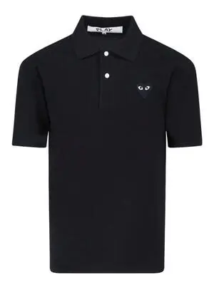 Play Comme Des Garcon Play Heart Logo 100% Cotton T-shirt For - Black