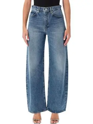 FRAME FRAME High-Waisted Wide-Leg Jeans Soundwave