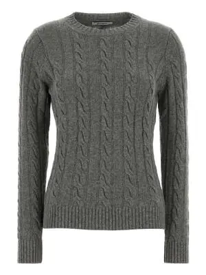 Gimaguas Cable Knit Wool Blend Sweater - Grey