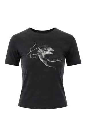 Fiorucci Graphic Print Cotton T-shirt - Black