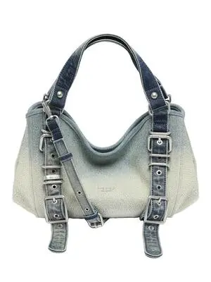 DIESEL® Diesel Crystal-Embellished Convertible Denim Handbag Blu