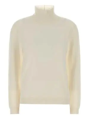 WEEKEND Stretch Silk Blend Turtleneck Sweater - Yellow