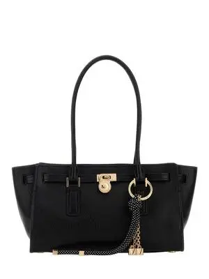 Michael Kors Hamilton Leather Shopping Handbag - Black