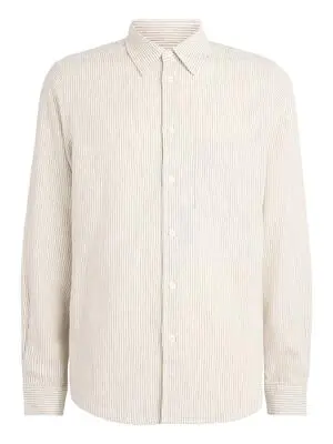 SAMSØE SAMSØE Linen-organic Cotton Stripe Saliam Shirt - Grey
