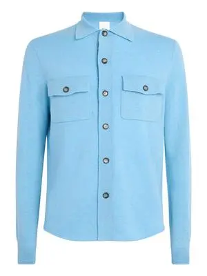 ALLUDE Virgin Wool-cashmere Overshirt - Blue