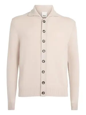 ALLUDE Allude Wool-Cashmere Collared Cardigan